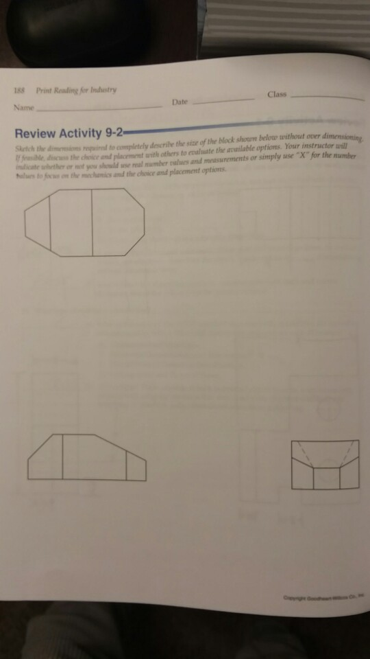 Solved 1 88 Print Reading for Indestry Class Name Date | Chegg.com