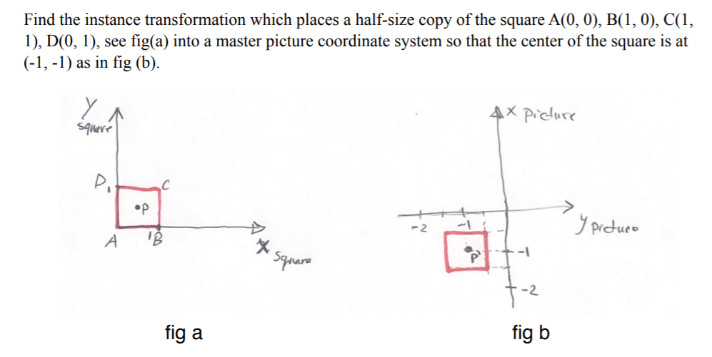 Find the instance transformation which places a | Chegg.com