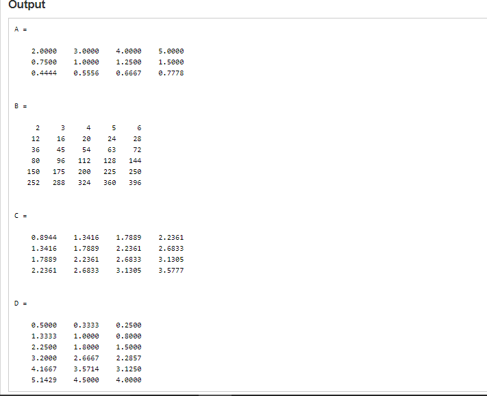 Solved clc; %Storing defined values in | Chegg.com