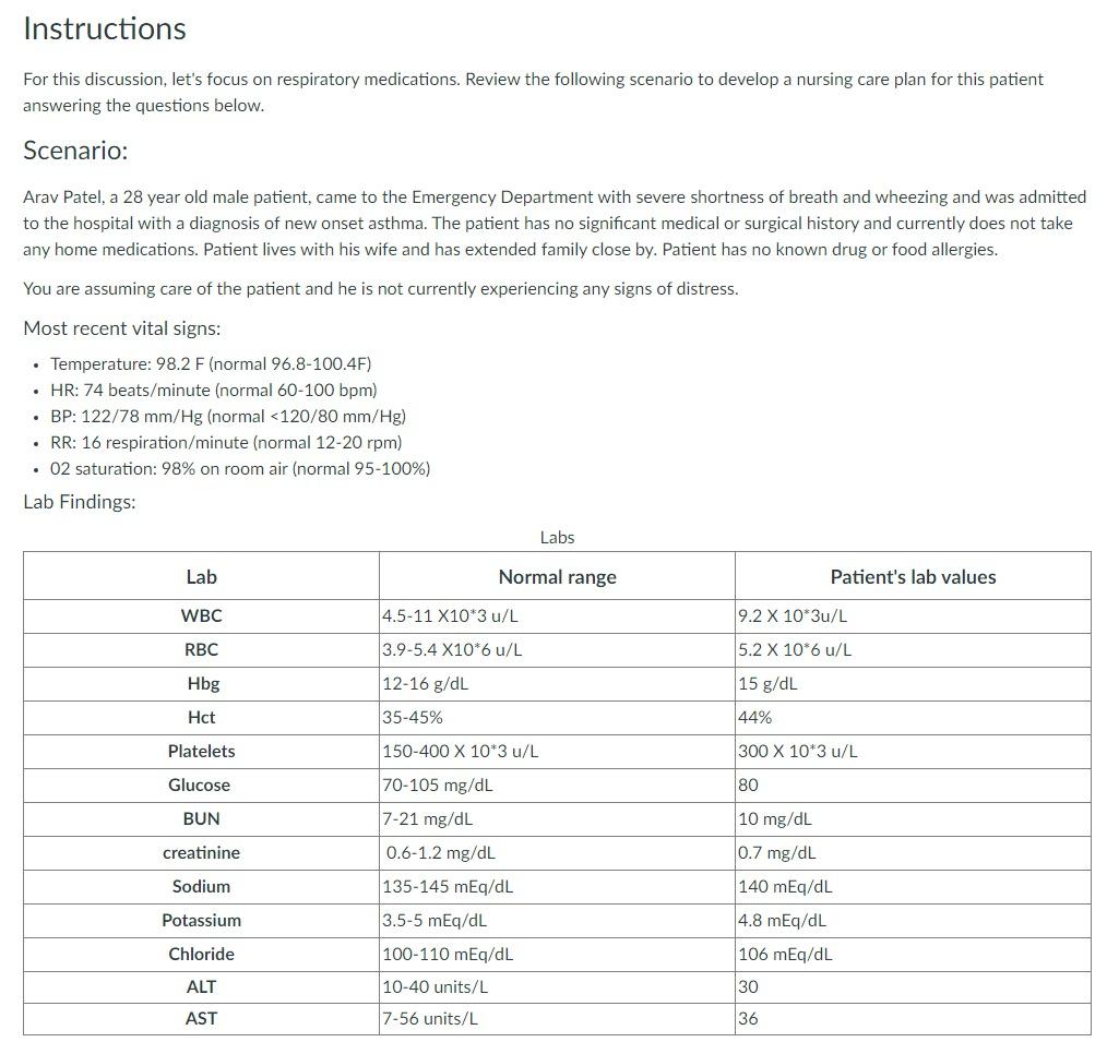 Solved For this discussion, let's focus on respiratory | Chegg.com