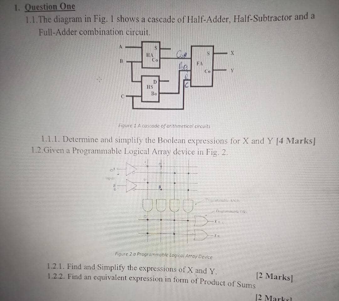 Solved 1. Question One 1.1. The diagram in Fig. 1 shows a | Chegg.com