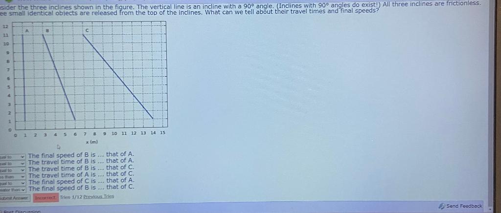 Solved ee . their sider the three inclines shown in the | Chegg.com