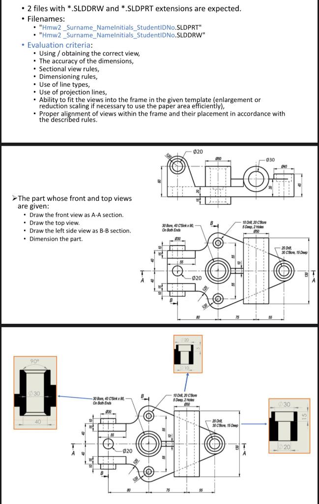 Solved - 2 files with *.SLDDRW and *.SLDPRT extensions are | Chegg.com