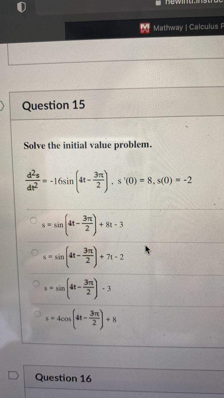 Solved Solve the initial value problem. | Chegg.com