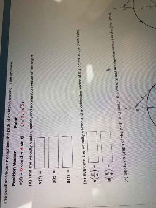 Solved The Position Vector R Describes The Path Of An Object