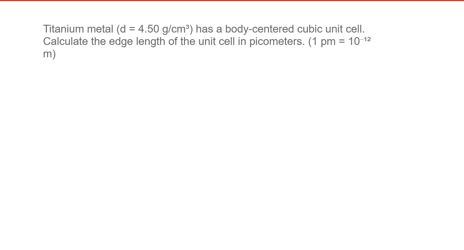 Titanium has a body-centered cubic unit cell. The | Chegg.com