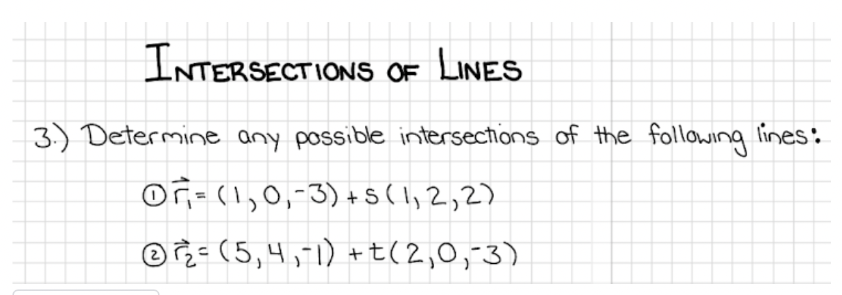Solved INTERSECTIONS OF OF LINES 3.) Determine any possible | Chegg.com