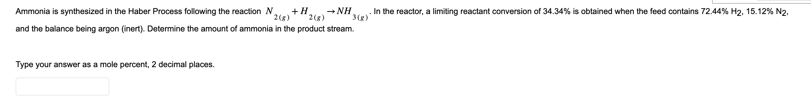 Solved and the balance being argon (inert). Determine the | Chegg.com