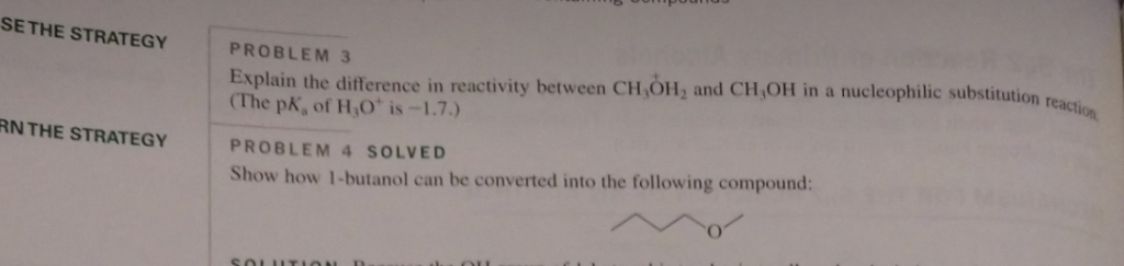 Solved Explain the difference in reactivity between CH,OH, | Chegg.com