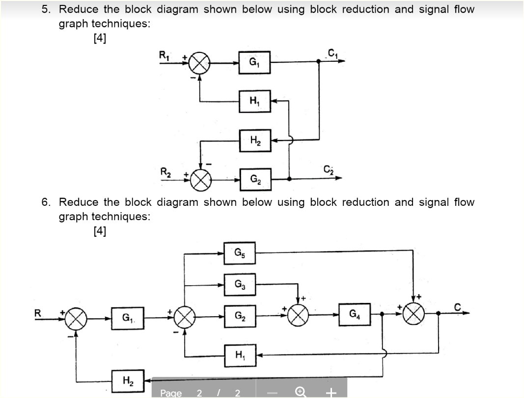 Solved 5. Reduce the block diagram shown below using block | Chegg.com