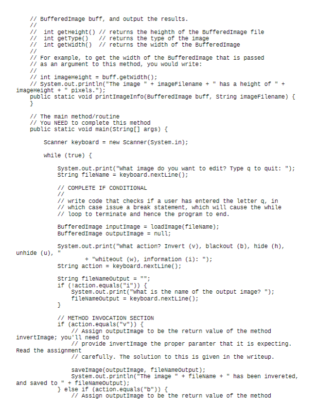 Solved file// Bufferedimage buff, and output the results. // | Chegg.com