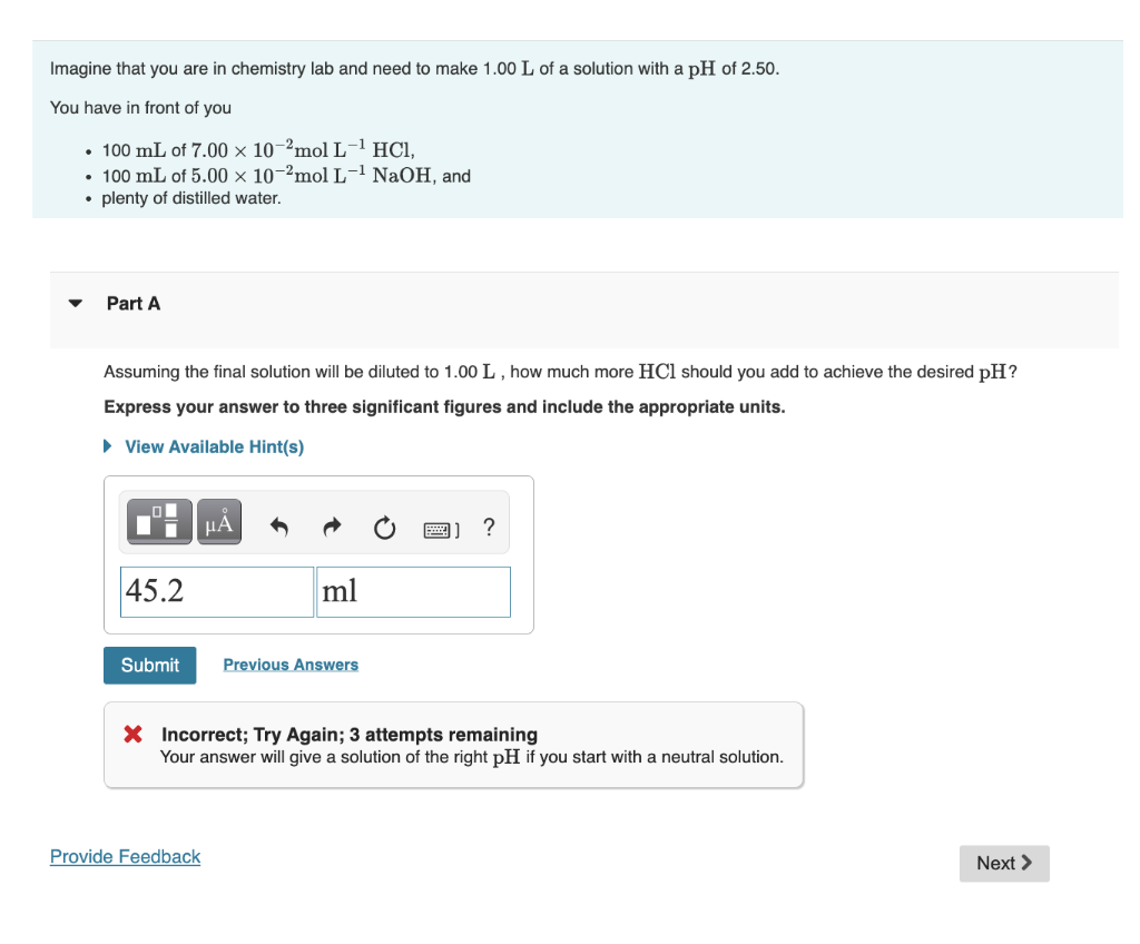 Solved Imagine that you are in chemistry lab and need to | Chegg.com