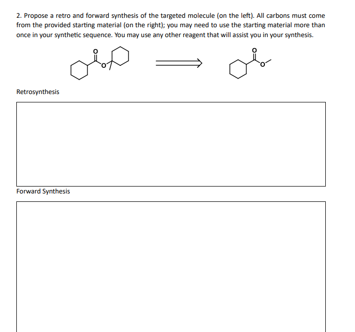 Solved 2. Propose a retro and forward synthesis of the | Chegg.com