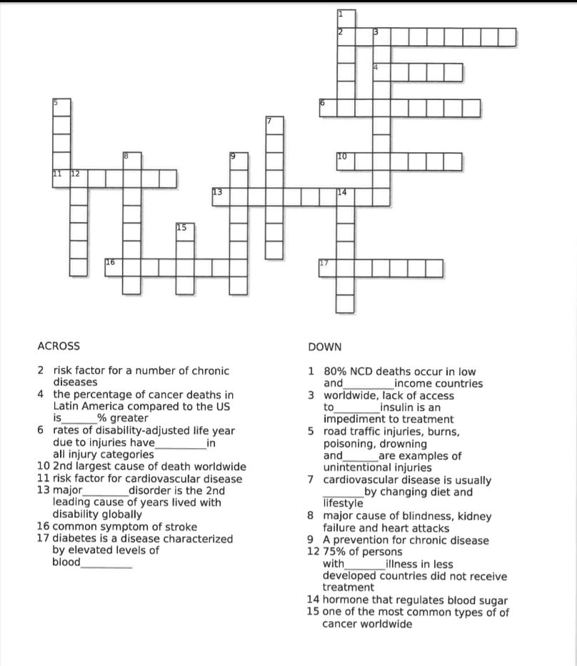 ACROSS DOWN in and 2 risk factor for a number of | Chegg.com
