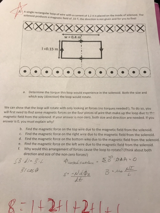Solved A single rectangular loop of solenoid produces a | Chegg.com
