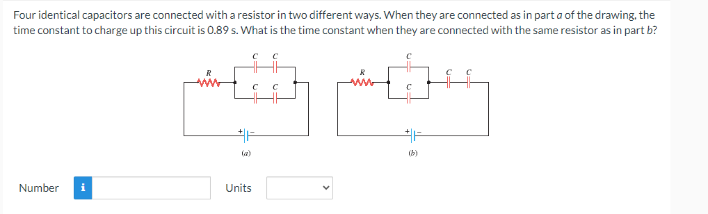 Solved Four identical capacitors are connected with a | Chegg.com