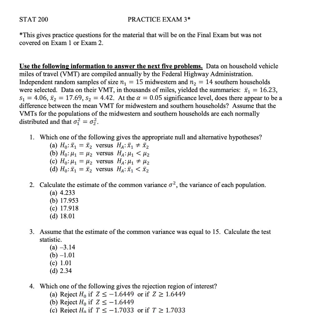 Solved *This gives practice questions for the material that | Chegg.com