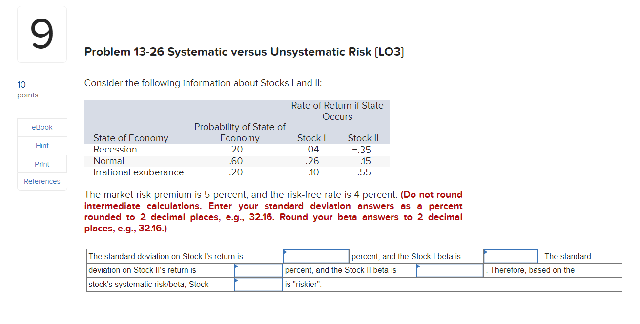 Solved Problem 13-26 Systematic versus Unsystematic Risk | Chegg.com