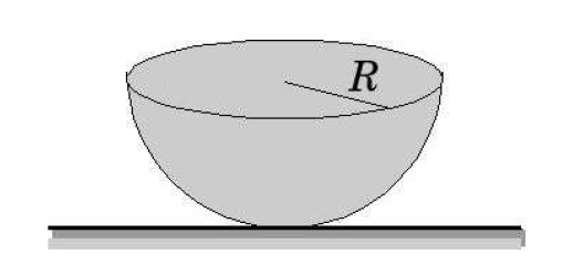 Solved A solid and uniform hemisphere of mass and radius | Chegg.com