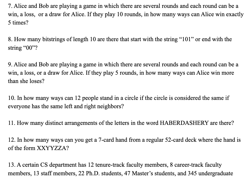 Solved 7. Alice and Bob are playing a game in which there | Chegg.com