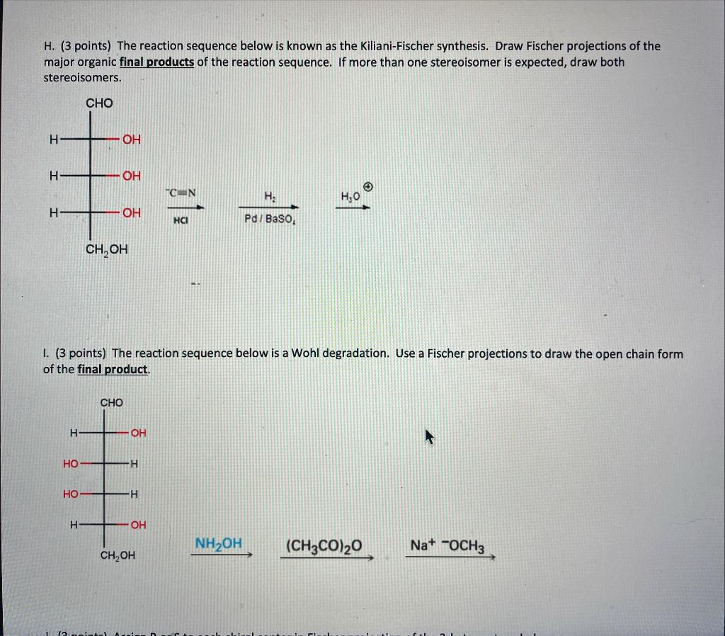 Solved H. (3 points) The reaction sequence below is known as | Chegg.com