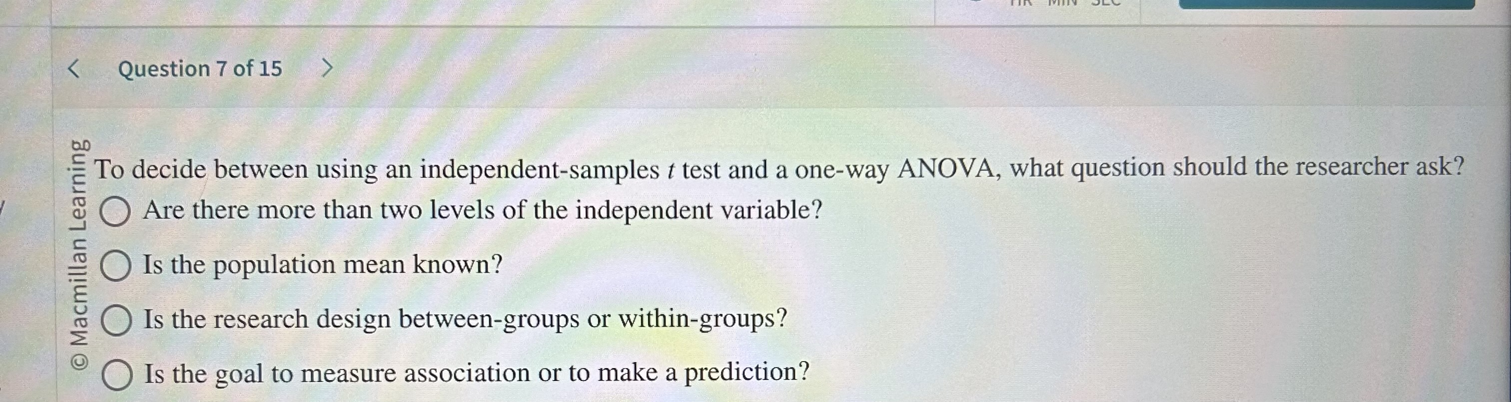 Solved Question 7 ﻿of 15To decide between using an | Chegg.com