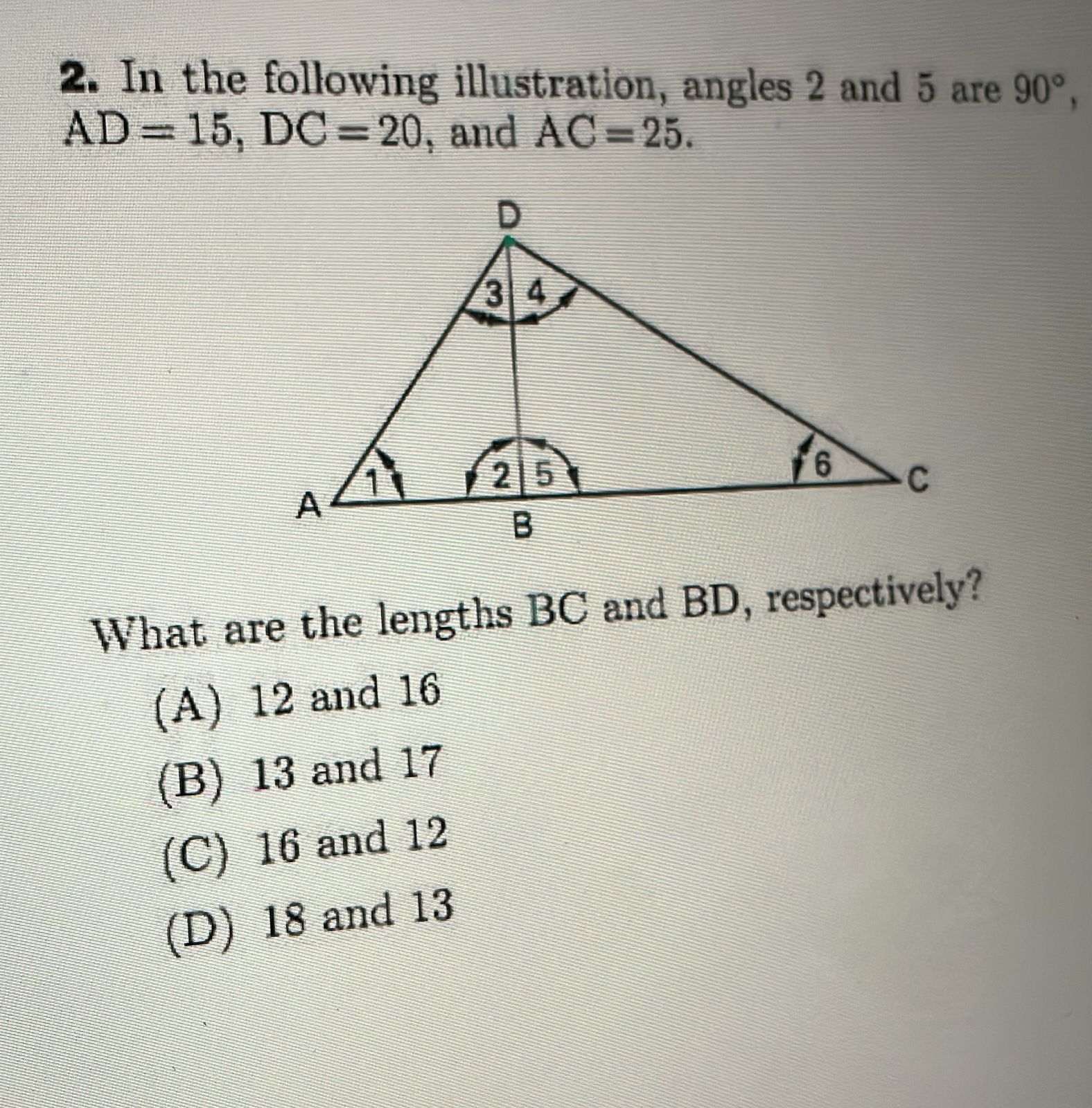 Solved 2. In the following illustration, angles 2 and 5 are | Chegg.com