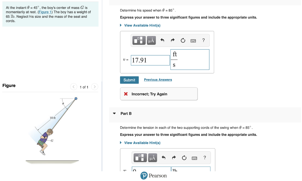 Solved At the instant θ=45∘, the boy's center of mass G is | Chegg.com