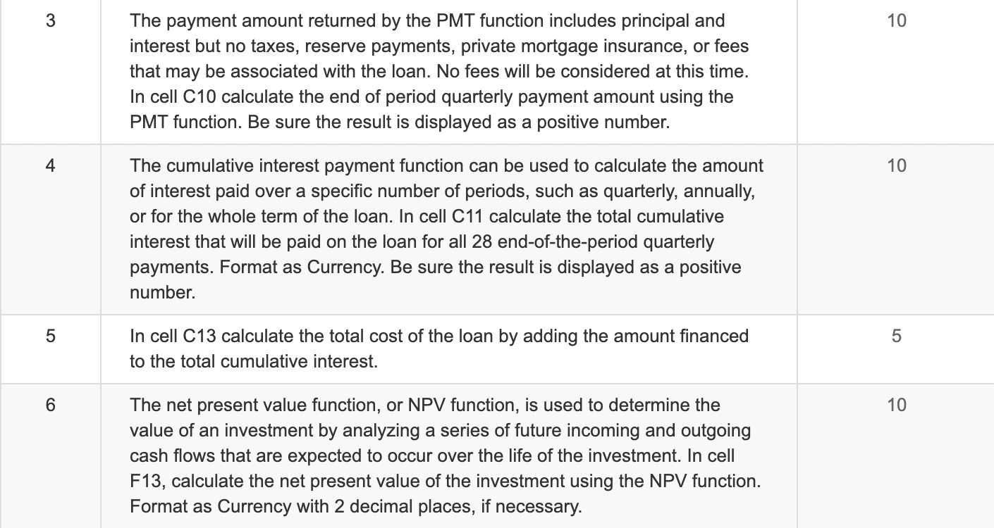 Solved 3 The payment amount returned by the PMT function | Chegg.com