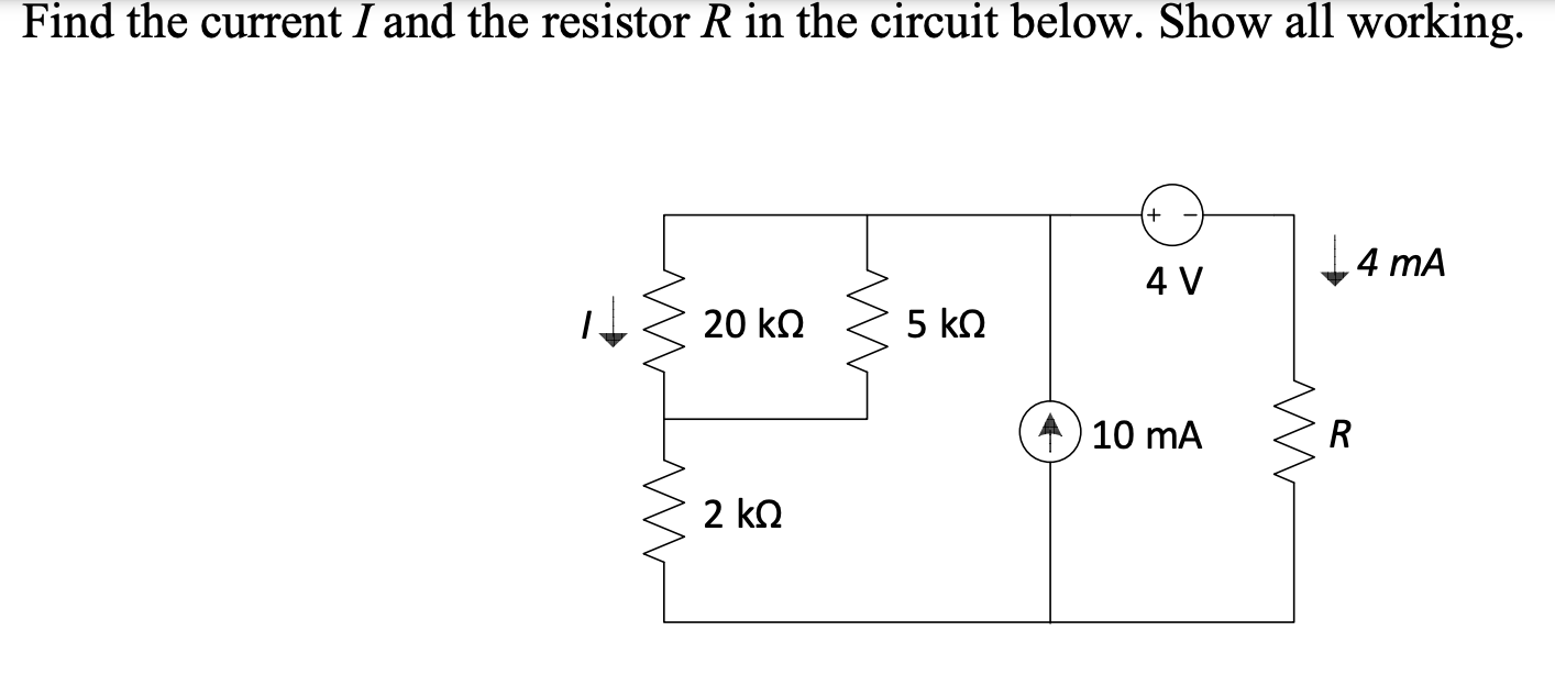 Solved Find the current I and the resistor R in the circuit | Chegg.com
