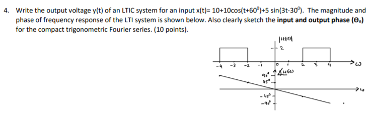 Solved 4. Write the output voltage y(t) of an LTIC system | Chegg.com