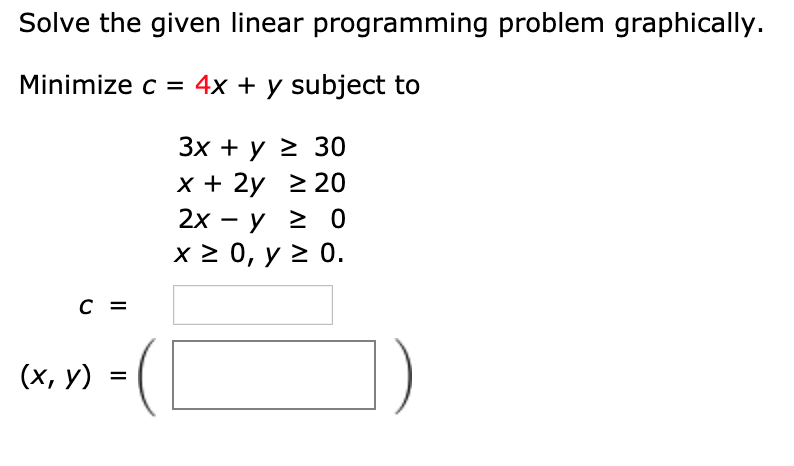Solved Solve the given linear programming problem | Chegg.com