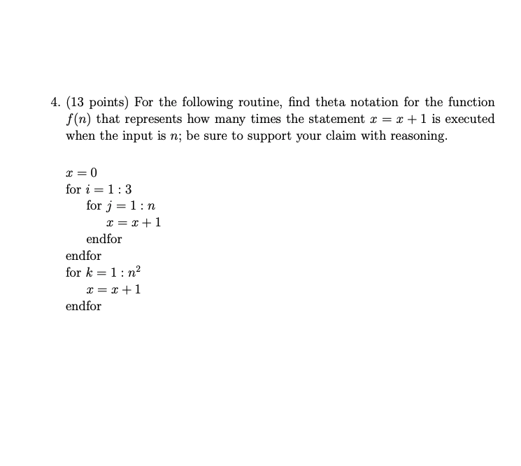 Solved 4. (13 points) For the following routine, find theta | Chegg.com