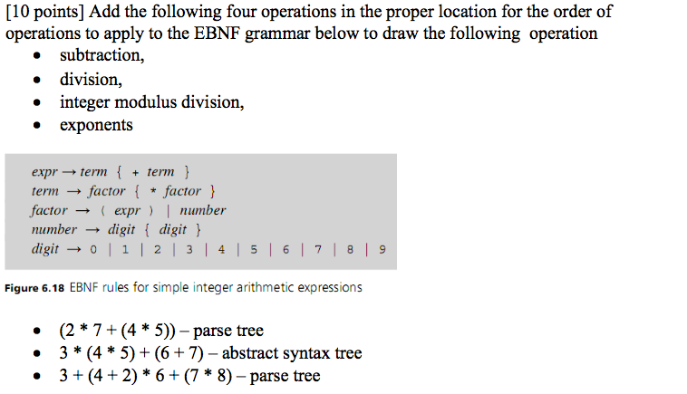 [10 points] Add the following four operations in the | Chegg.com