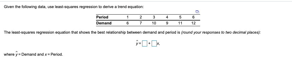 Solved Given the following data, use least-squares | Chegg.com