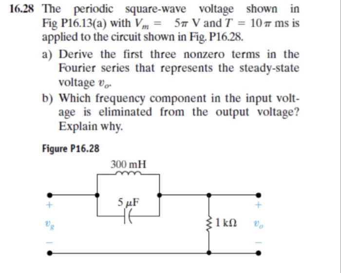 Solved 16.28 The periodic square-wave voltage shown in Fig | Chegg.com