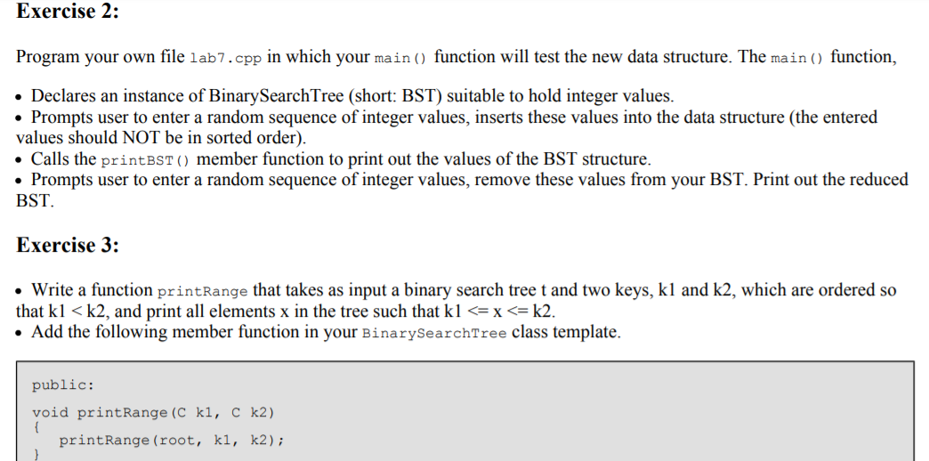 Solved Please implement bst.cpp (listed below) into int | Chegg.com