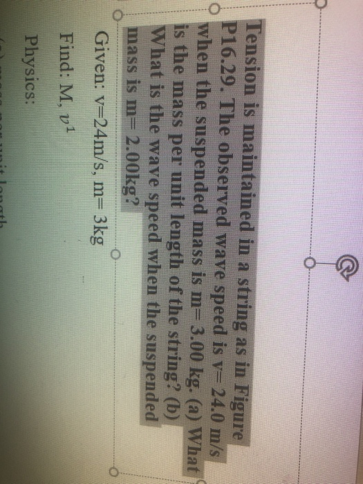 Solved Tension is maintained in a string as in Figure 16.29. | Chegg.com