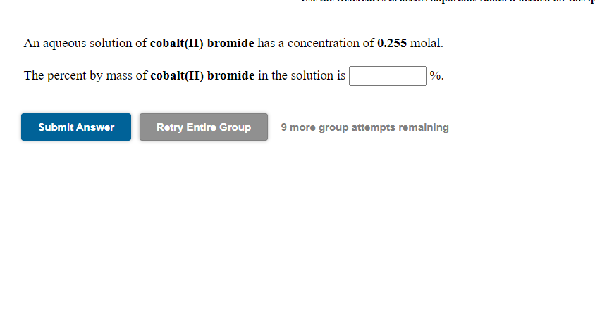 Solved An aqueous solution of cobalt(II) bromide has a | Chegg.com