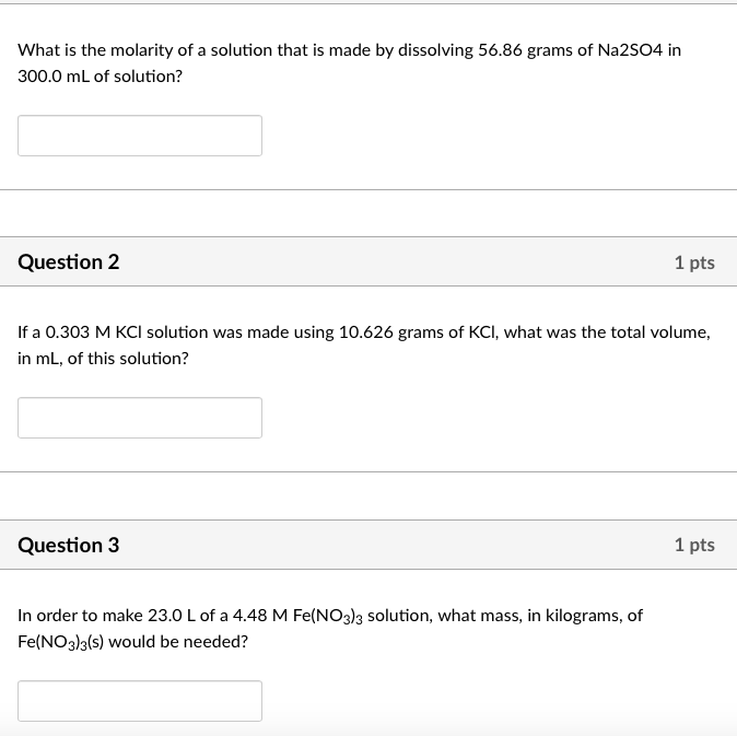 Solved What is the molarity of a solution that is made by | Chegg.com