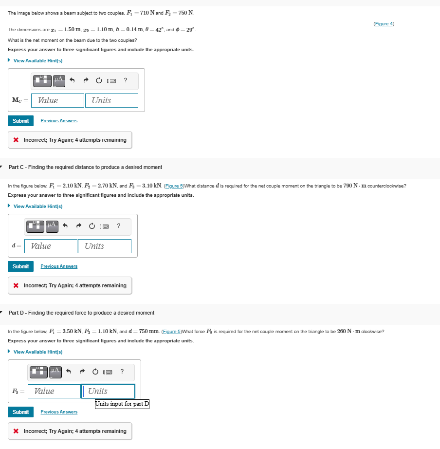 Solved The image below shows a beam subject to ﻿two couples, | Chegg.com