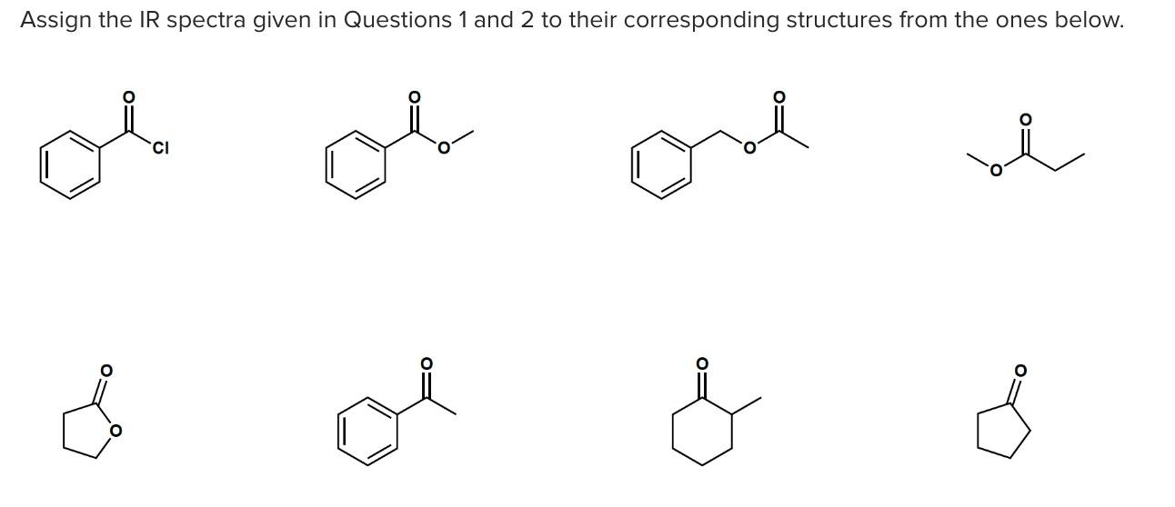 Solved Assign the IR spectra given in Questions 1 and 2 to | Chegg.com
