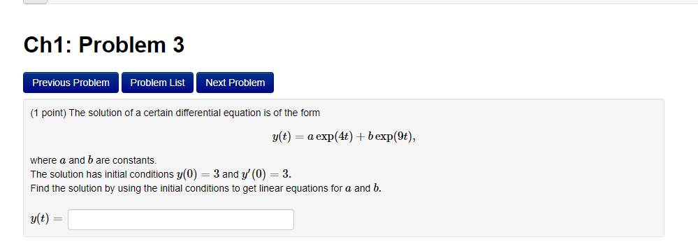 Solved Ch1: Problem 3 Previous Problem Problem List Next | Chegg.com | Chegg.com