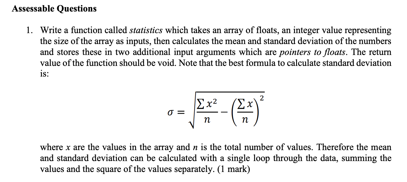 Solved 1. Write a function called statistics which takes an | Chegg.com