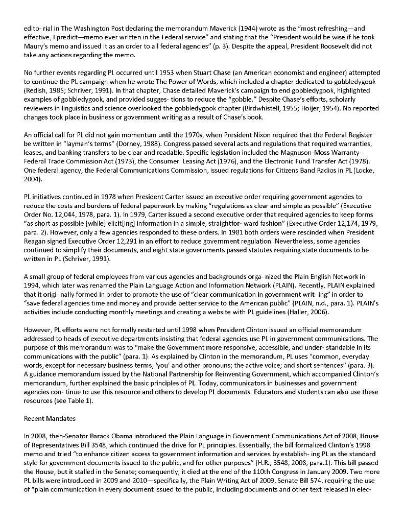 Solved After reading “Introducing Plain Language Principles | Chegg.com