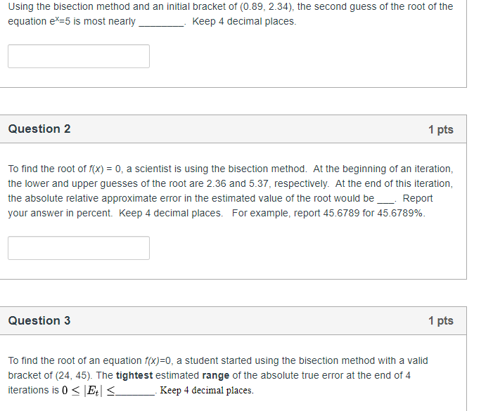 Solved Using the bisection method and an initial bracket of | Chegg.com