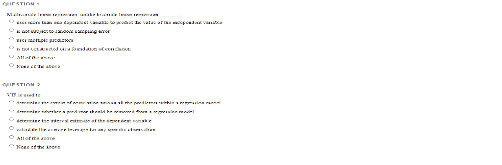 Solved QUESTION 1 Multivariate linear regression, unlike | Chegg.com