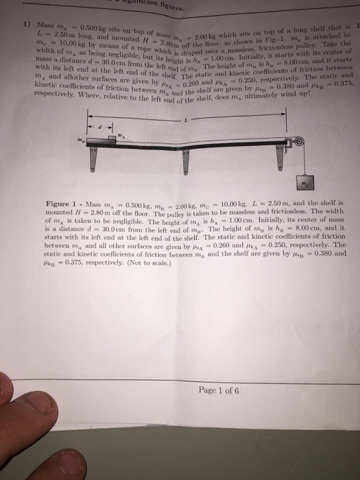 Solved Mass m_A = 0.500 kg sits on top of mass m_B = 2.00 kg | Chegg.com