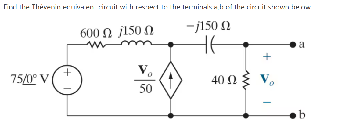 Solved by an EXPERT Find the Thévenin equivalent circuit with respect to | Chegg.com