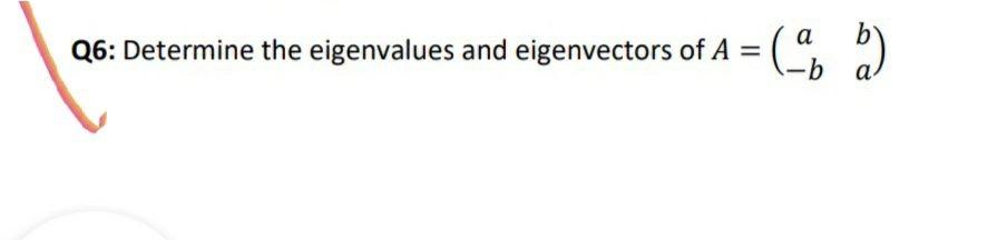 Solved Q6: Determine the eigenvalues and eigenvectors of A = | Chegg.com